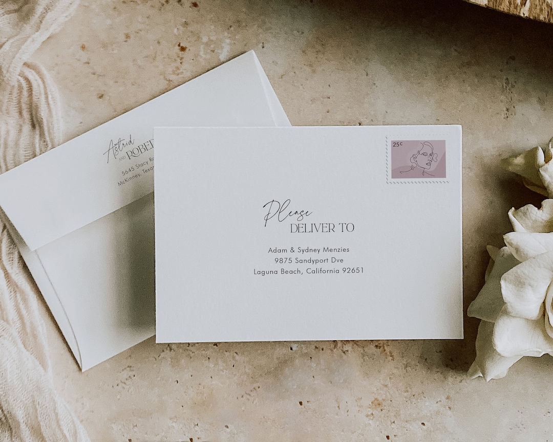 Modern Luxe Envelopes Minimalist Wedding Envelope Addressing - Etsy