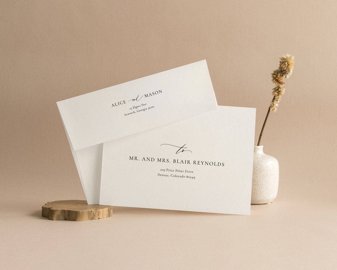 CLASSIC MINIMALIST | Wedding Envelopes, Wedding Envelope Addressing ...