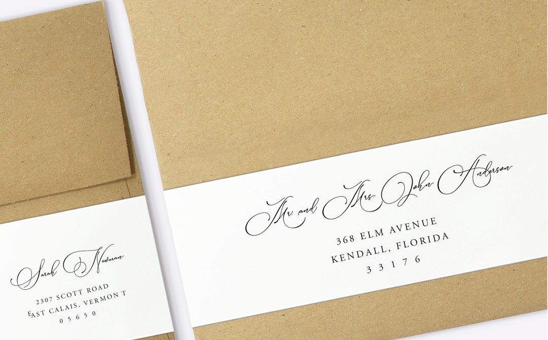 Wrap Around Labels - Printable Address Labels, Wedding Envelope Label ...