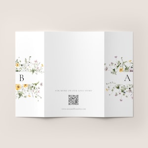 Wildflower Printed Gatefold Wedding Invitation, Rustic Folded Invite ...