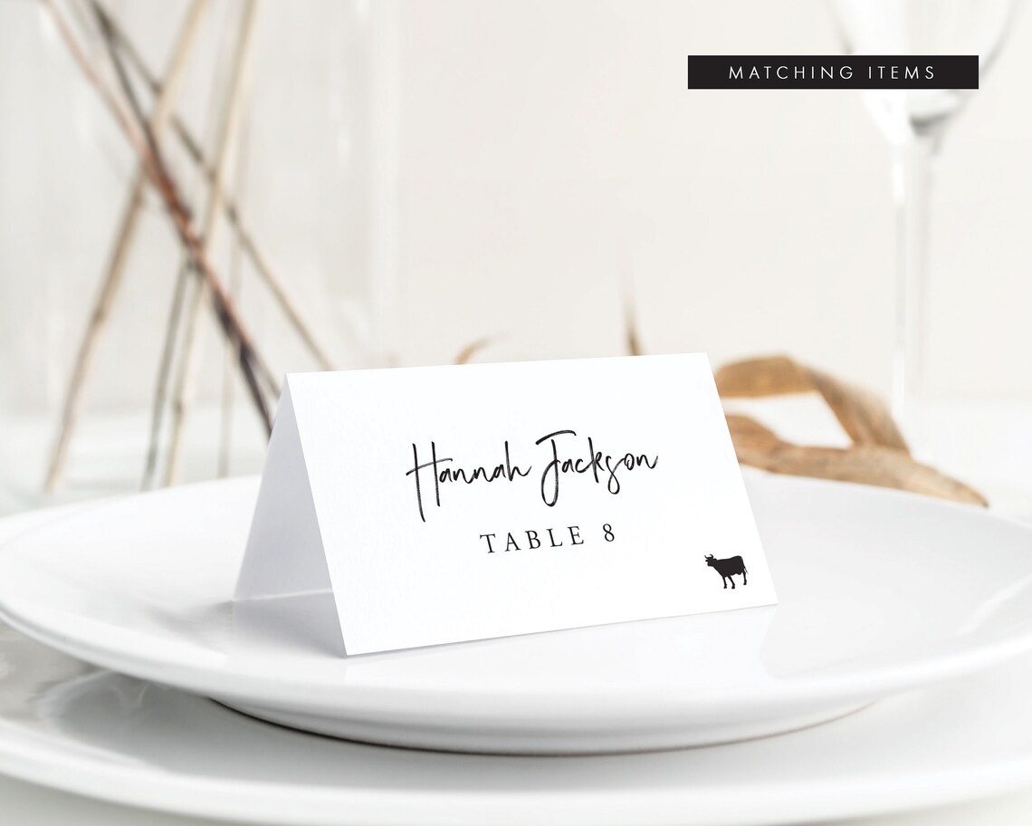 Printed Modern Script Wedding Menu Print and Ship Menu - Etsy