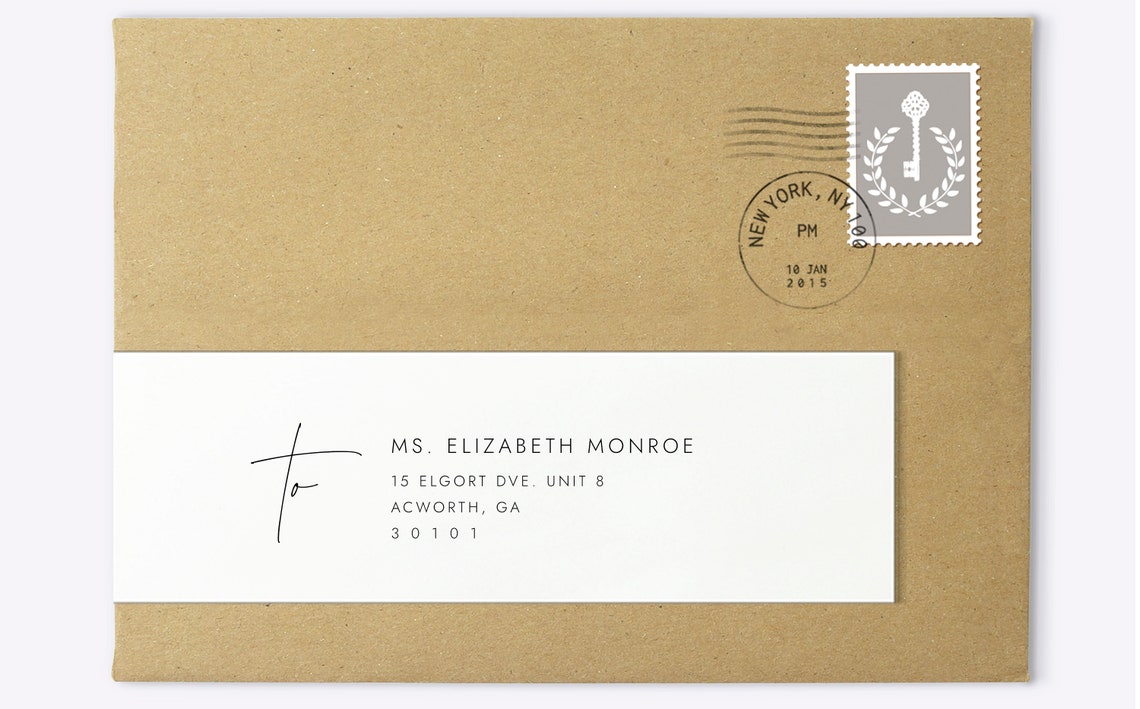 Modern Minimalist Wrap Around Address Labels Printable | Etsy