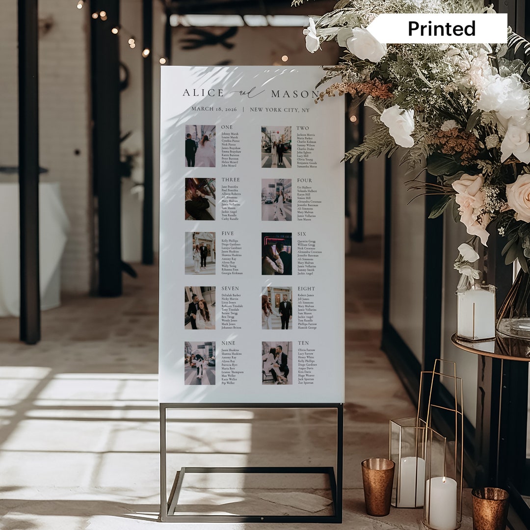 CLASSIC MINIMALIST | Photo Seating Chart, Images Table Plan, Customized ...