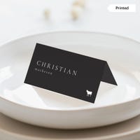 Black Bow Name Card - Etsy