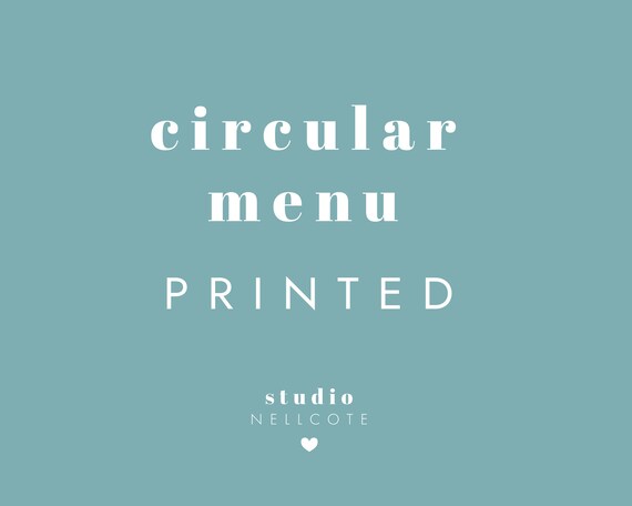 Printed Round Wedding Menu Circular Menu Circle Shaped Menu - Etsy