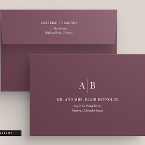 MODERN INITIALS | White Ink Printed Envelopes, Minimalist White Text ...