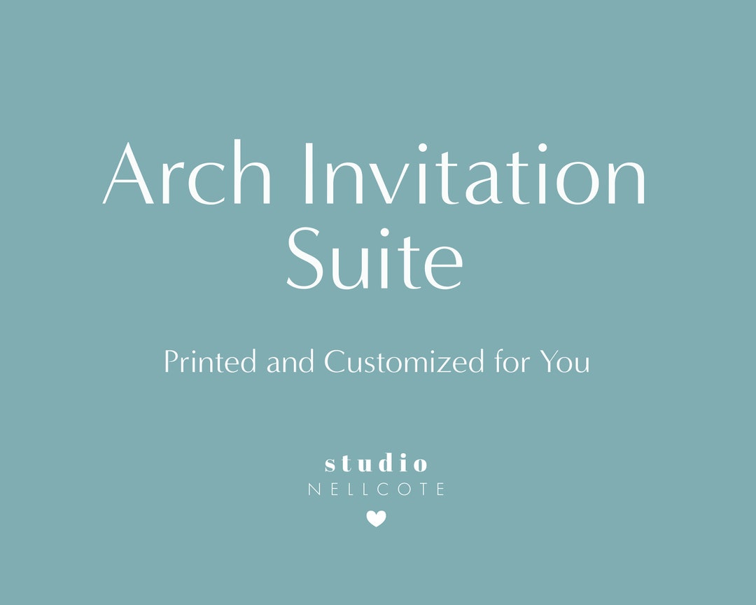 Printed Arch Wedding Invitation Suite, Arch Shaped Card, Arched ...