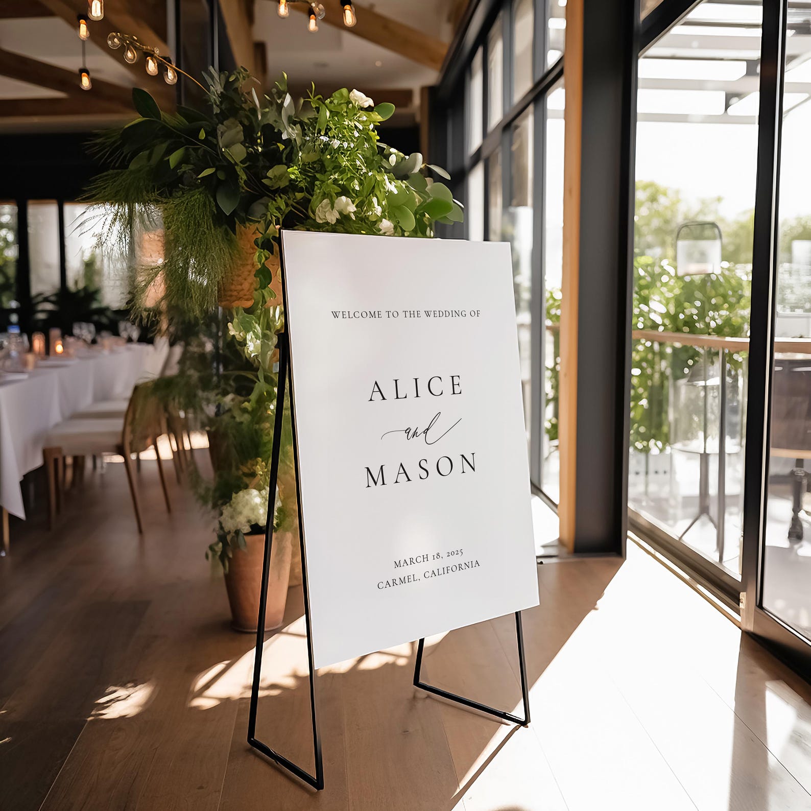 CLASSIC MINIMALIST | Printed Wedding Welcome Sign, Customized and ...