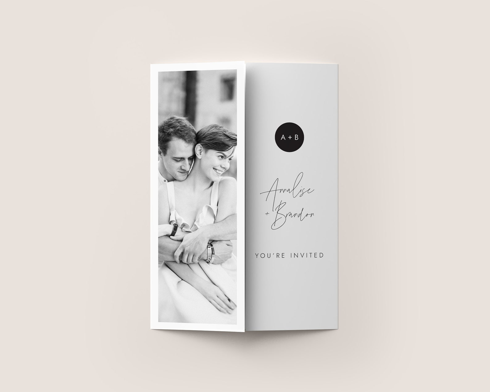 MODERN MONOGRAM Printed Gatefold Wedding Invitation - Etsy