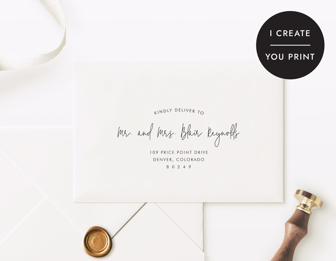 Envelope Template, Envelope Address Template, Wedding Envelope Template ...