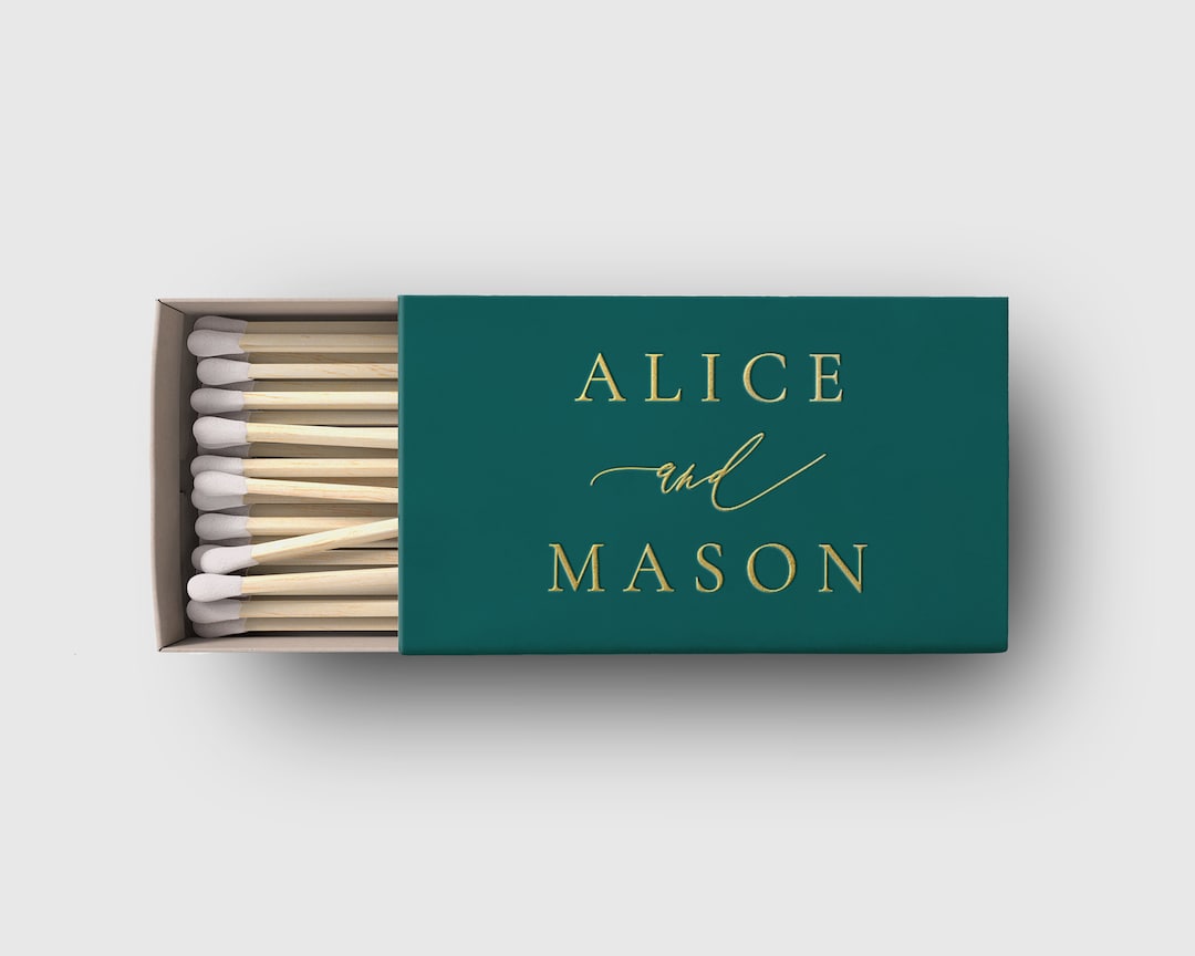 CLASSIC MINIMALIST | Gold Matchboxes, Foil Stamped Customized Matchbox ...