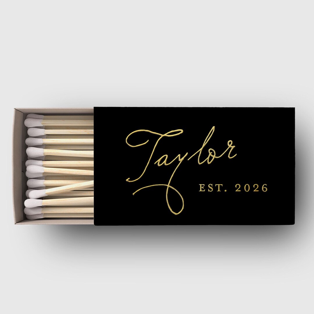 SOUL MATE | Gold Calligraphy Matchboxes, Foil Stamped Whimsical ...