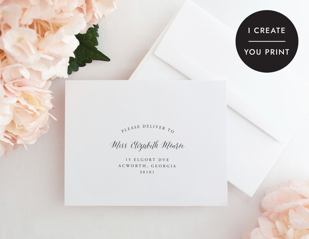 Envelope Address Template Calligraphy Download Guest - Etsy