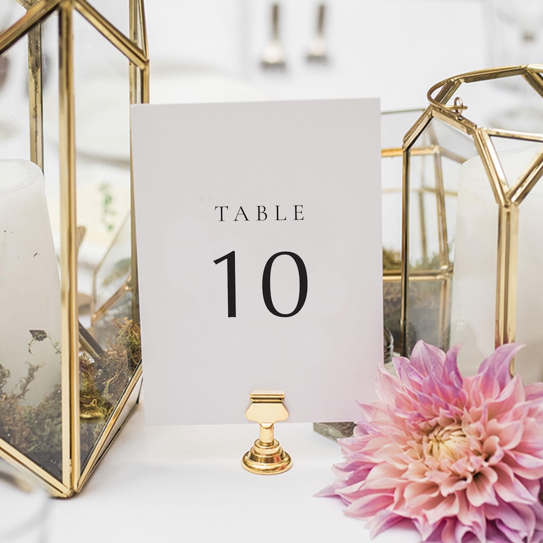 CLASSIC MINIMALIST | Table Numbers Printed, Elegant Wedding Table Decor ...