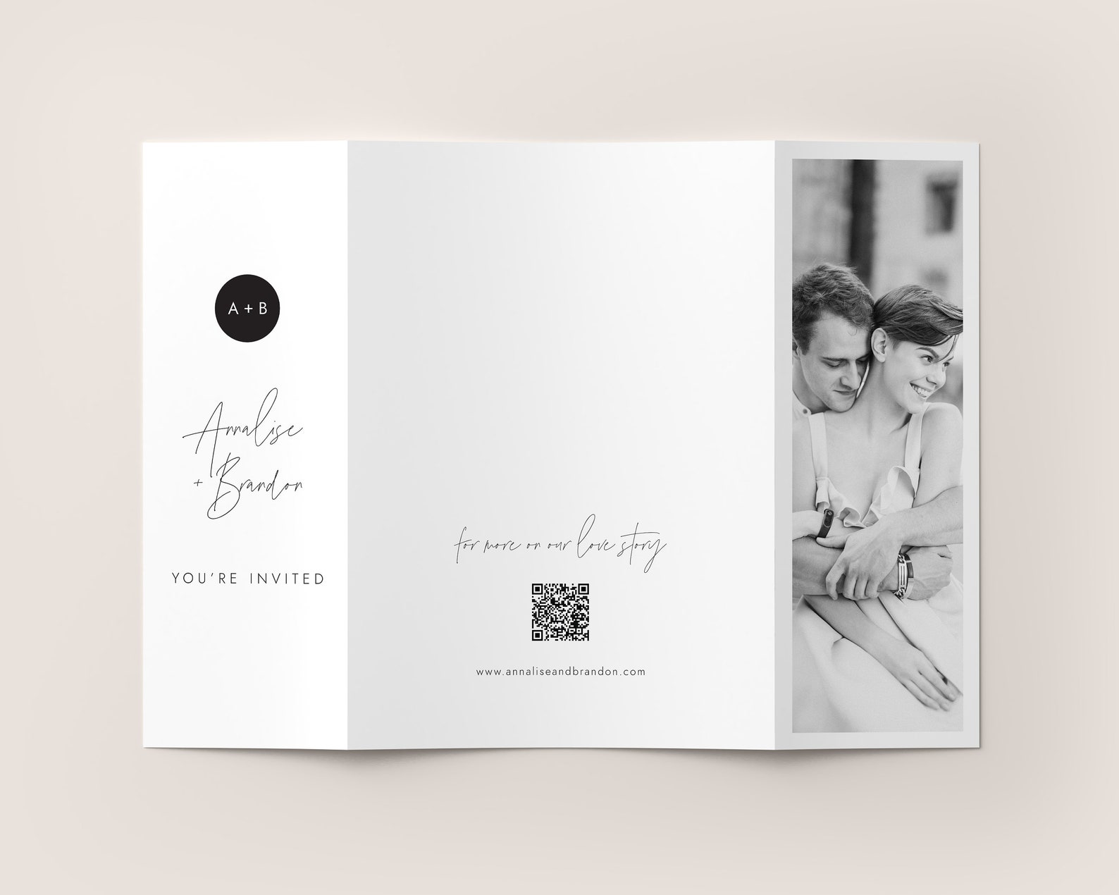 MODERN MONOGRAM Printed Gatefold Wedding Invitation - Etsy