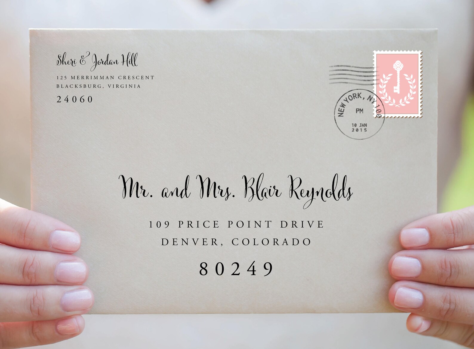 Envelope Recipient And Return Template Wedding Envelope Etsy