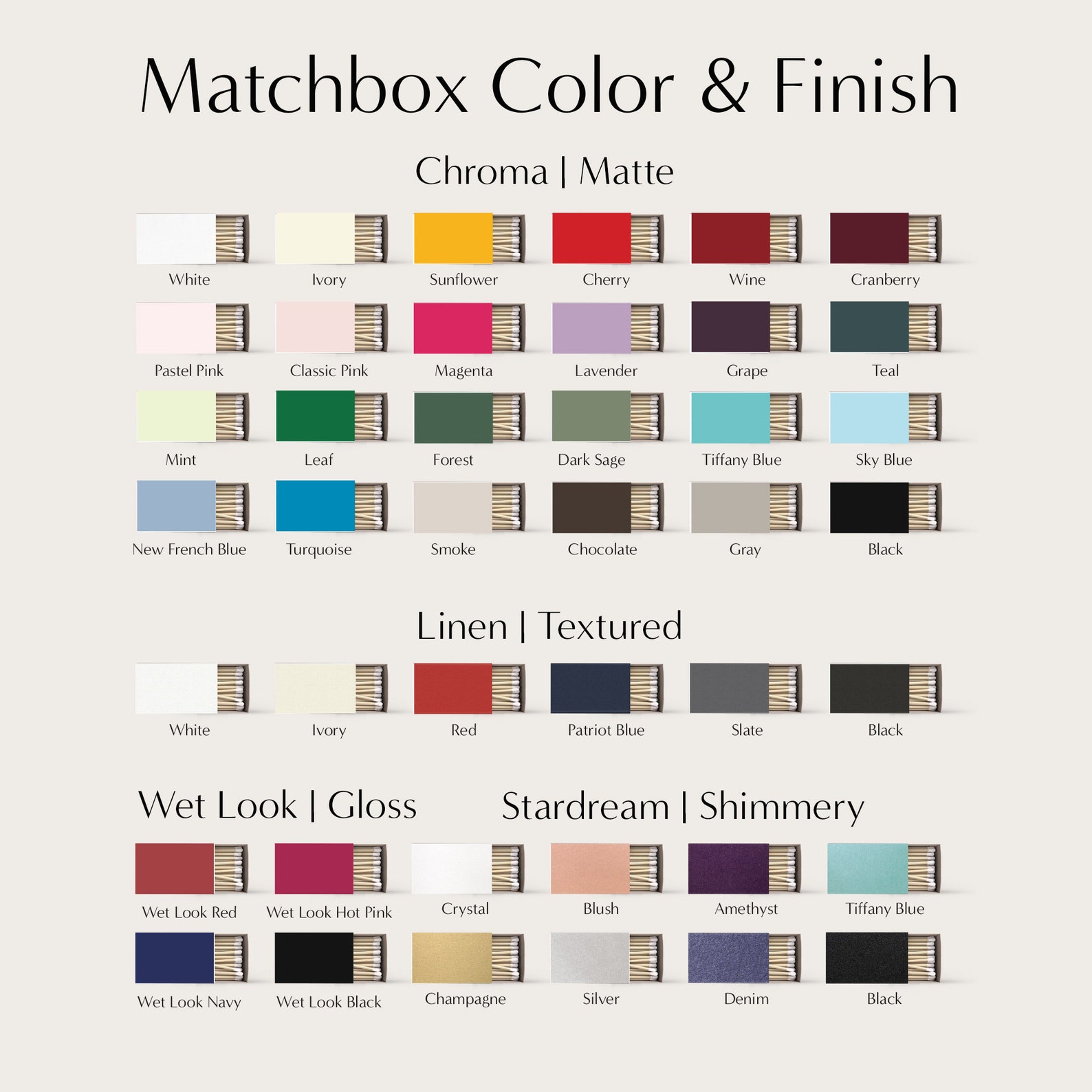 GATSBY Matchbox Favors, Foil Stamped Art Deco Customized Matchboxes ...