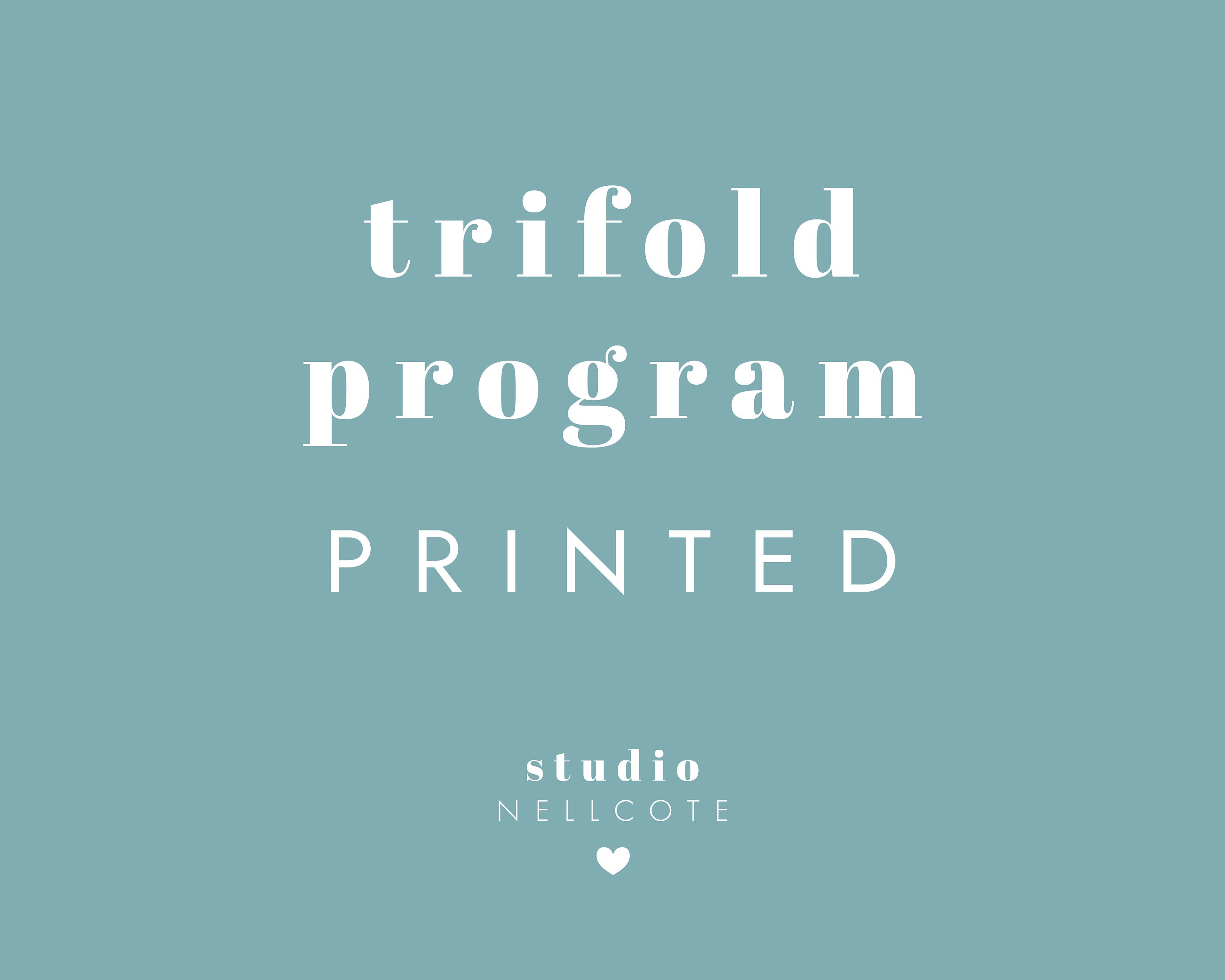 Printed Trifold Wedding Program Tri Fold Folded Wedding - Etsy