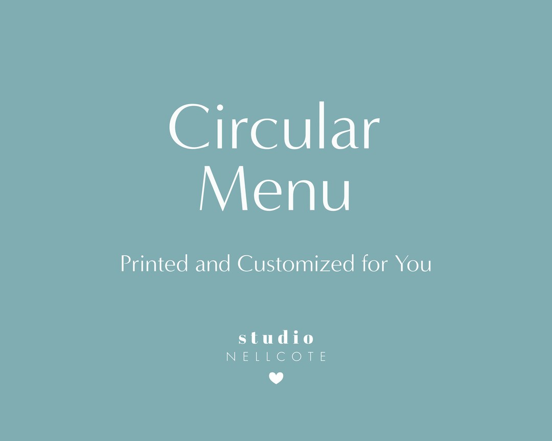Printed Round Wedding Menu, Circular Menu, Circle Shaped Menu, Die-cut ...