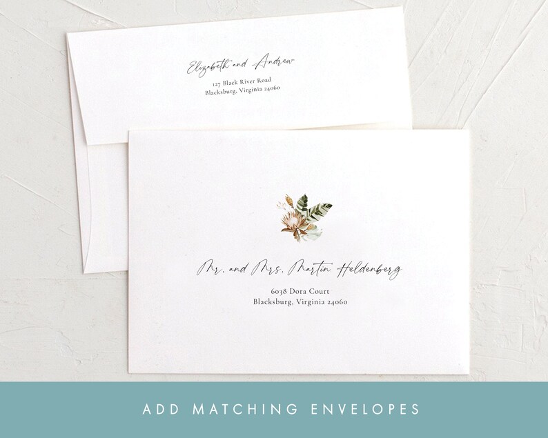 Printed Boho Gatefold Wedding Invitation Rustic Folded - Etsy