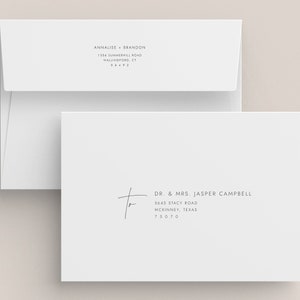 Modern Minimalist Printed Envelopes, Calligraphy Wedding Envelope ...