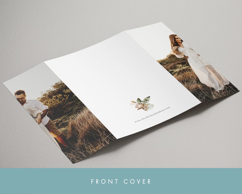 Printed Boho Gatefold Wedding Invitation Rustic Folded - Etsy