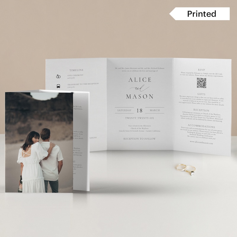 Tri Fold Wedding Invitations - Etsy