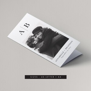 MODERN INITIALS | Tri-fold Wedding Program, Photo Folded Wedding Ceremony Program, Print and ...