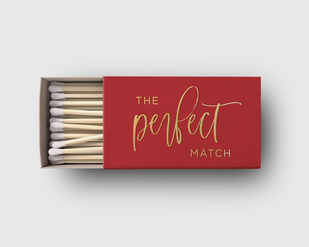 The Perfect Match Matchboxes, Foil Stamped Customized Matchbox Favor ...