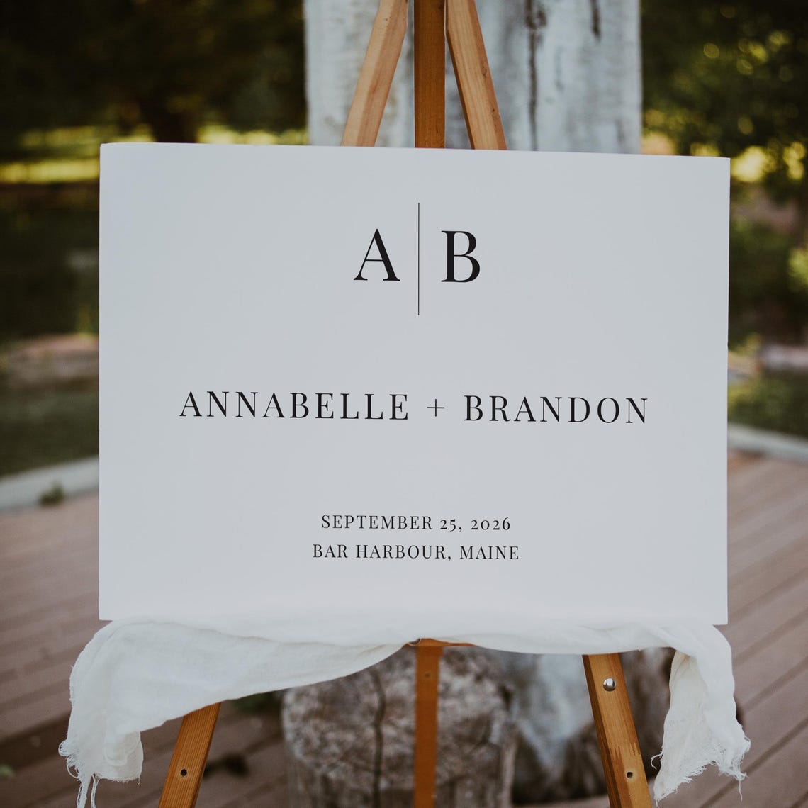 MODERN INITIALS | Printed Monogramwedding Welcome Sign, Customized and ...