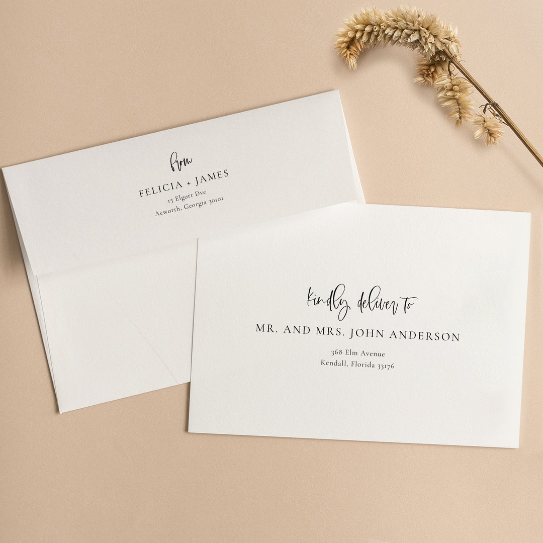 Calligraphy Printed Envelopes, Modern Wedding Envelope Addressing ...