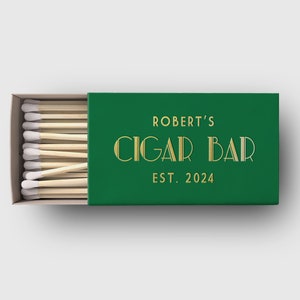 GATSBY | Cigar Bar Matchbox Favors, Foil Stamped Art Deco Customized ...
