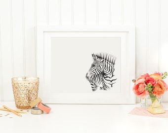 Zebra Ink Sketch, Ink Drawing, Pen and Ink, Black and White, Fine Art ...
