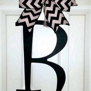 Initial Letter Door Hanger, Wood Letter Door Hanger, Monogram Letter ...