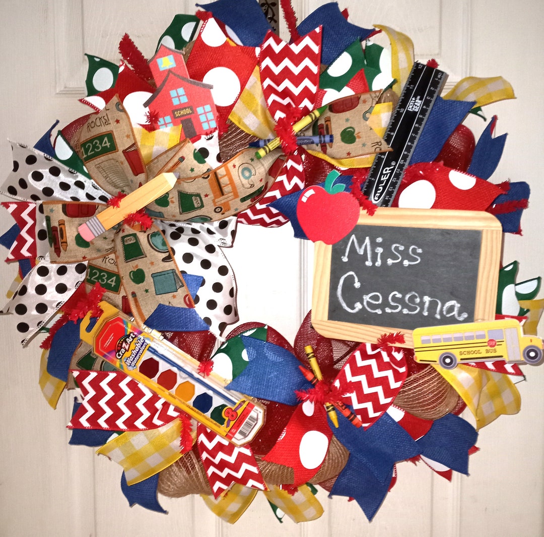 Teacher Wreath Personalized Teacher Wreath Classroom Door - Etsy