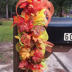Fall Swag, Fall Mailbox Swag, Autumn Mailbox Decoration, Rustic Mailbox ...
