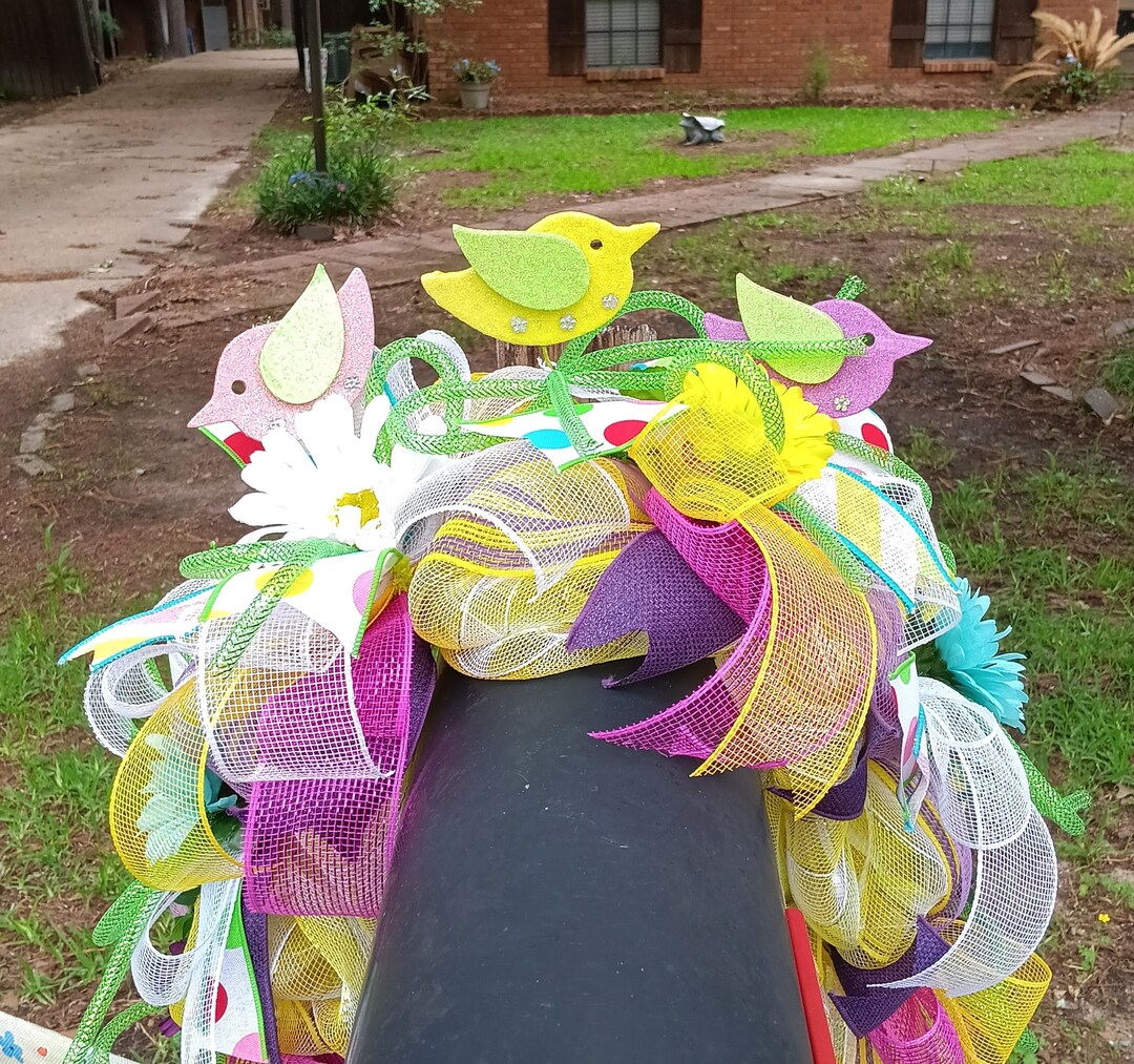 Summer Swag, Summer Mailbox Swag, Birds Mailbox Swag, Mailbox Bird Swag ...