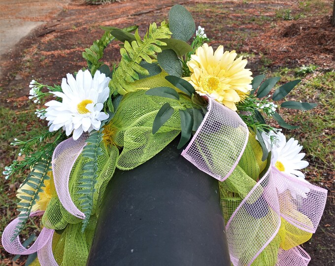 Summer Mailbox Swag, Mailbox Swag, Spring Mailbox Wreath, Mailbox ...