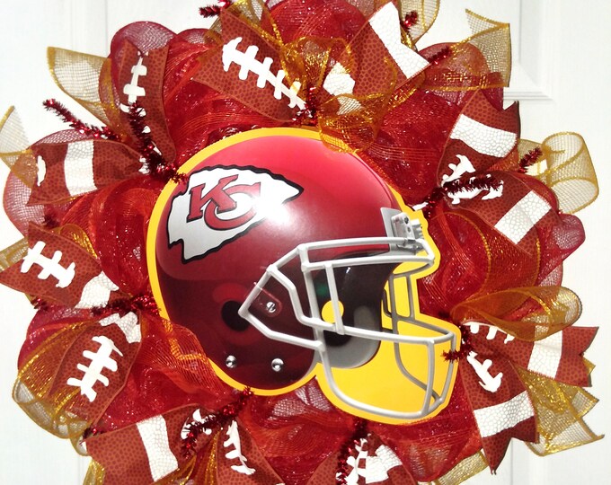 Kansas City Chiefs Wreath Chiefs Football Wreath Kansas City - Etsy