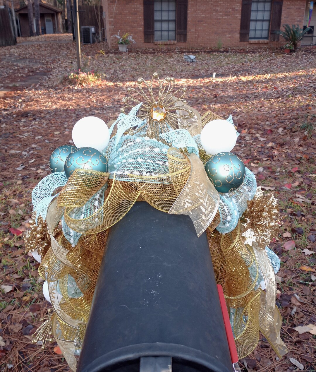 Winter Mailbox Swag, Elegant Holiday Decor, Christmas Mailbox Garland ...