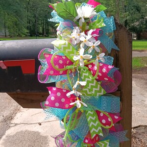 Summer Mesh Mailbox Swag, Bright Mesh Swag for Mailbox, Mailbox ...