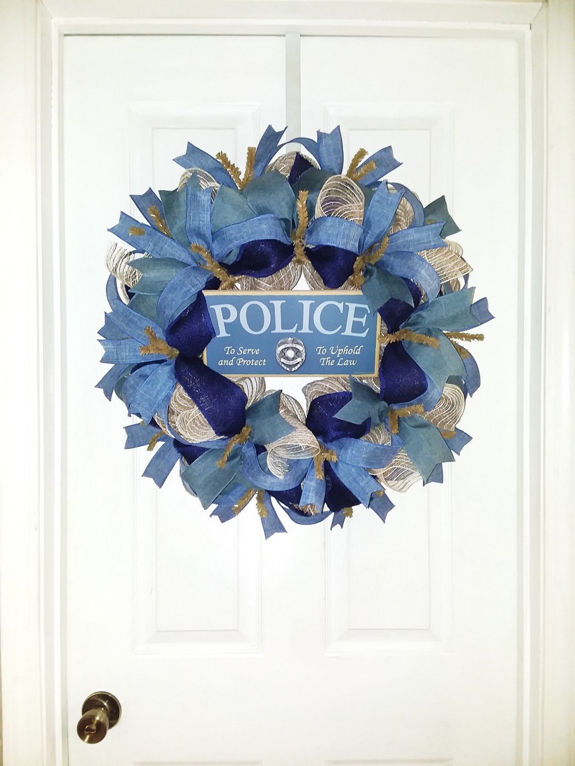 Police Officer Wreath Police wreath LEO wreath burlap | Etsy