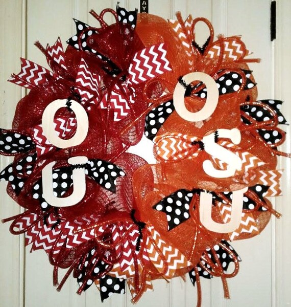 House Divided Wreath Team Spirit Wreath Dual Team Wreath | Etsy