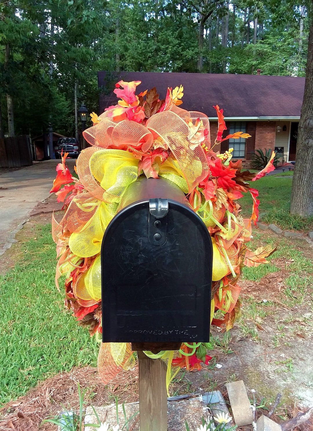 Fall Swag, Fall Mailbox Swag, Autumn Mailbox Decoration, Rustic Mailbox ...