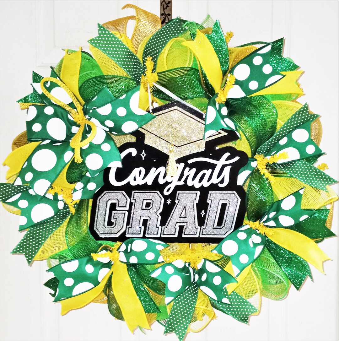 Graduation 2024 Deco Mesh Wreath, Graduation Door Wreath ...