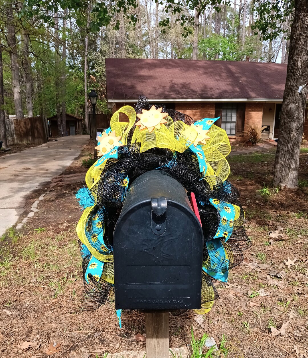 Sunshine Mailbox Swag, Sunshine Summer Decoration, Beach Mailbox Swag ...