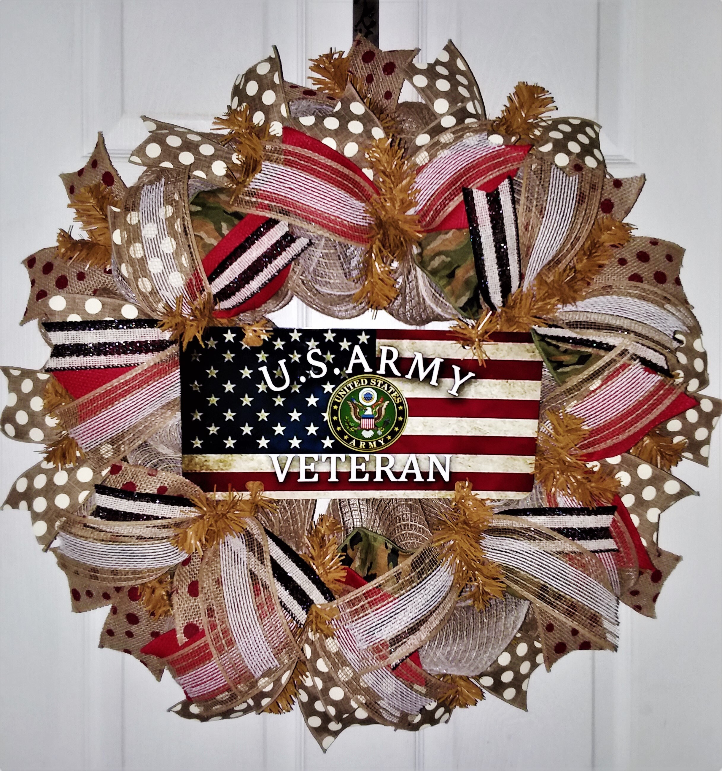 Army Veteran Wreath Military Wreath Army Door Hanger Army | Etsy