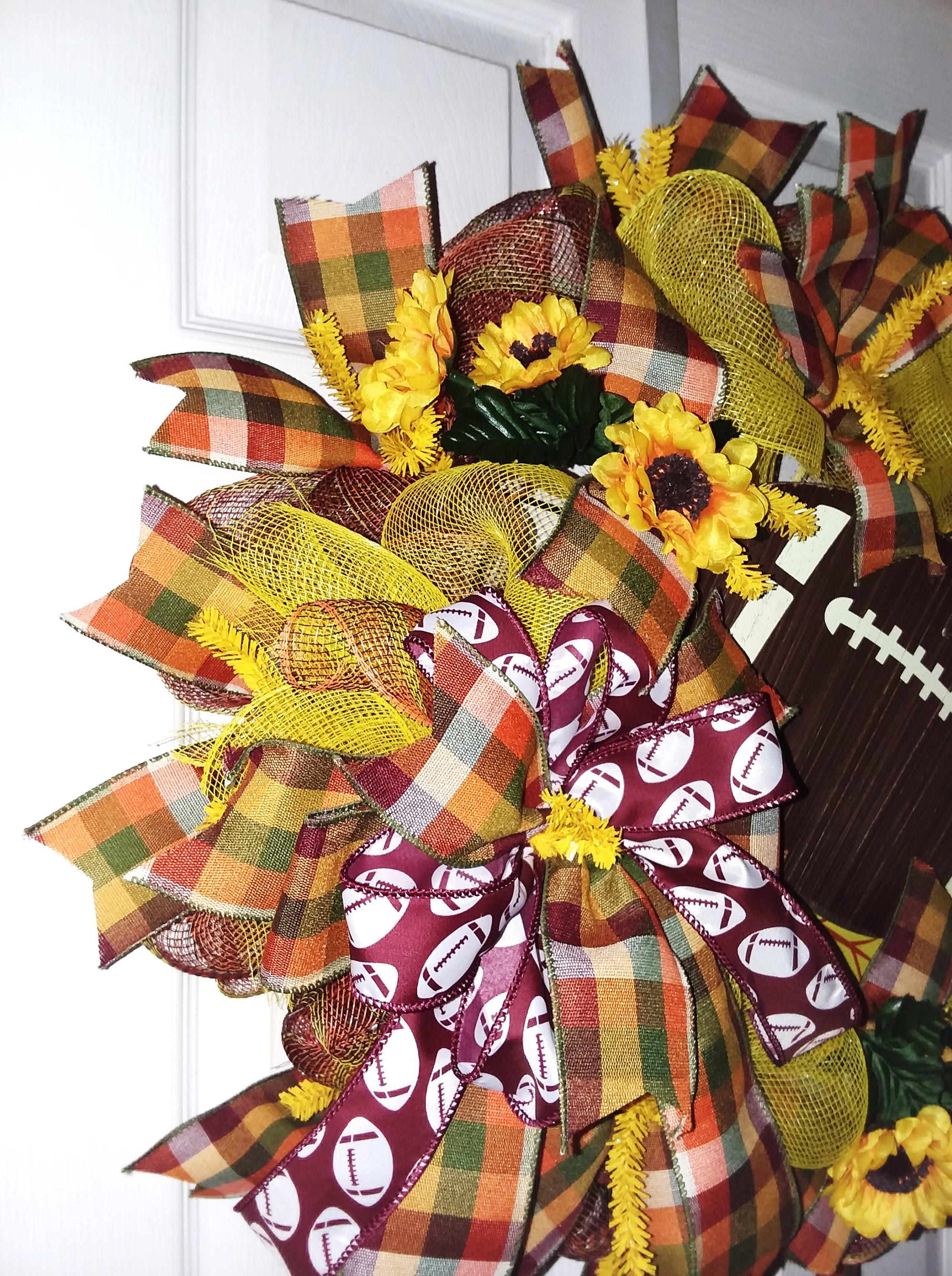 Football wreath Fall wreath Fall football wreath Football | Etsy