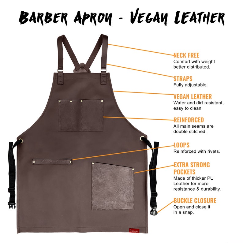 Leather Apron Cross-back Straps Riveted Reinforced PU - Etsy