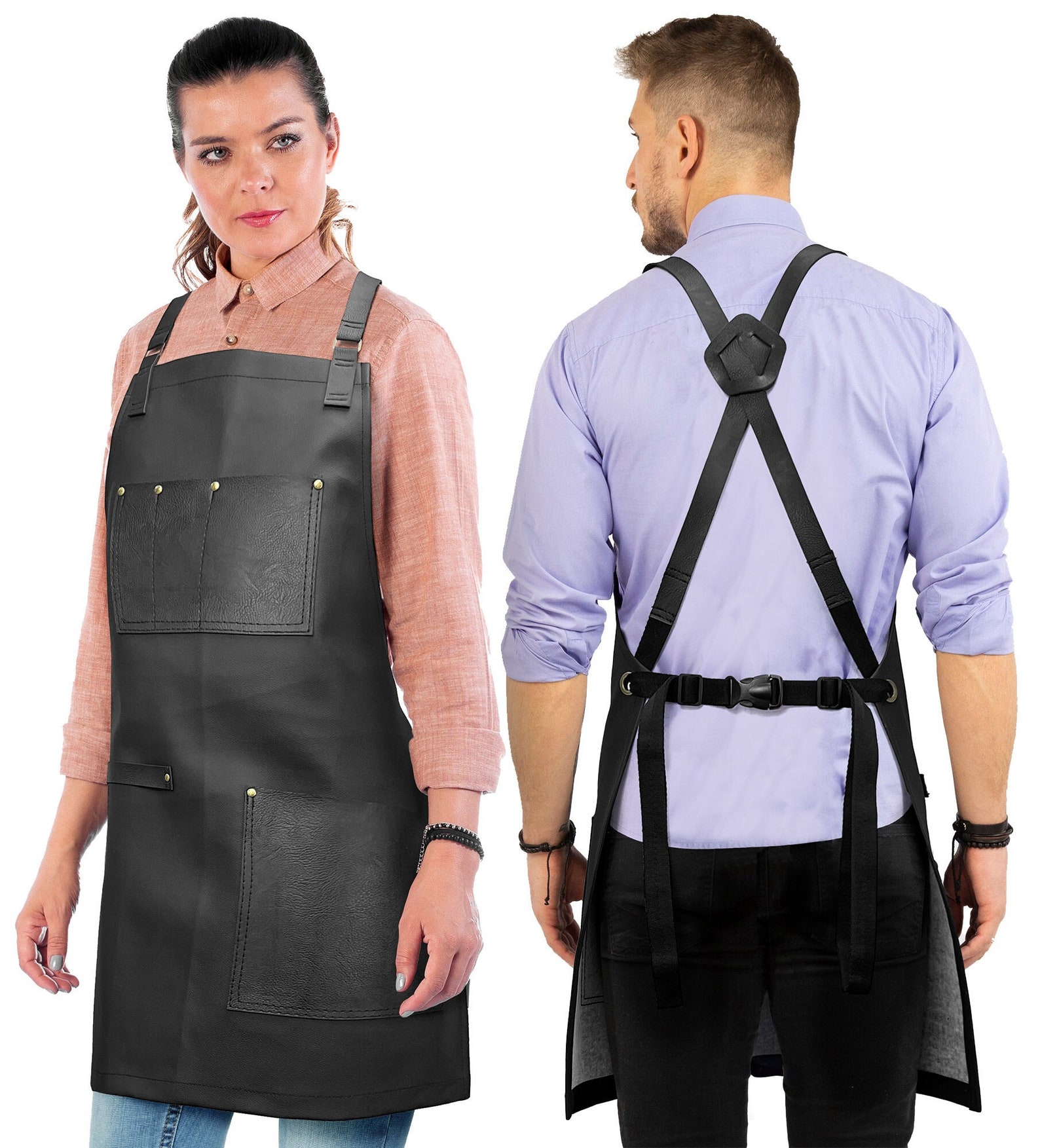 Leather Apron Cross-back Straps Riveted Reinforced PU - Etsy